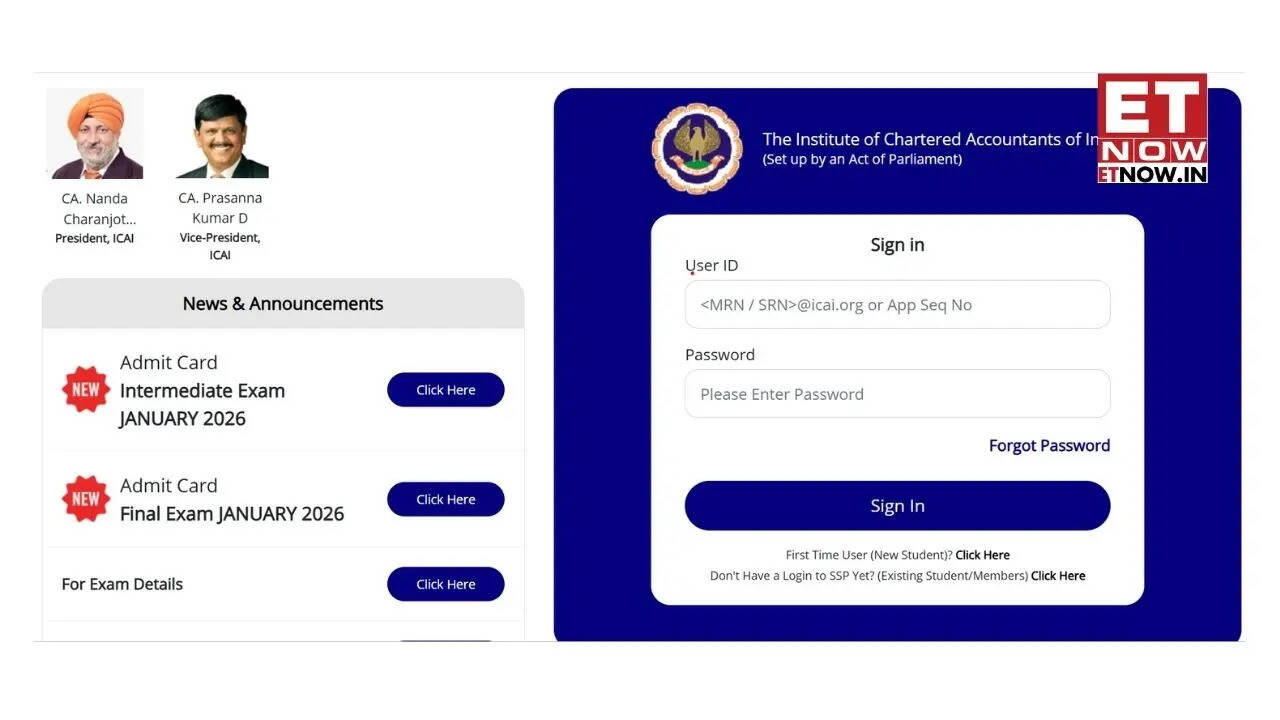 ICAI CA final admit card Jan 2026: Download hall ticket from official ...