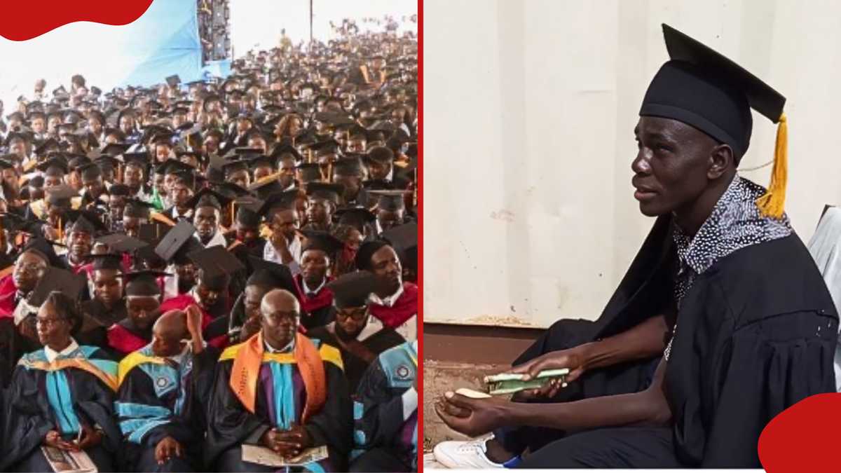 Masinde Muliro graduate peels potatoes in graduation gown after ...