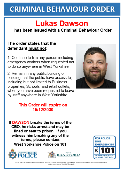Content creator banned from uploading videos without West Yorkshire ...