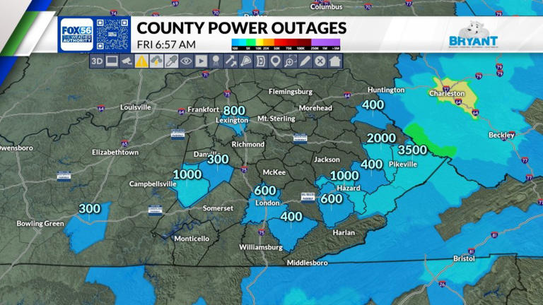 Thousands in Kentucky left without power as temperatures drop