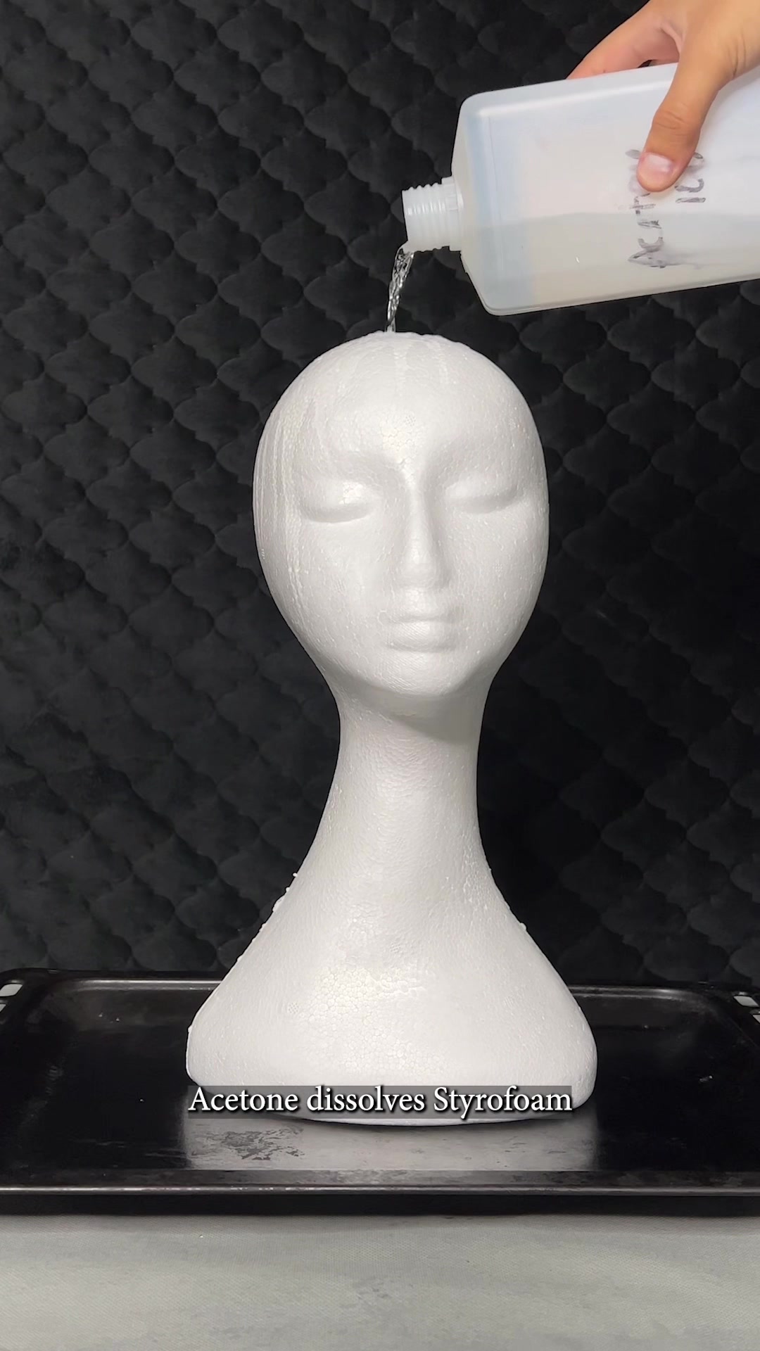 Watch acetone dissolve styrofoam instantly – science experiment