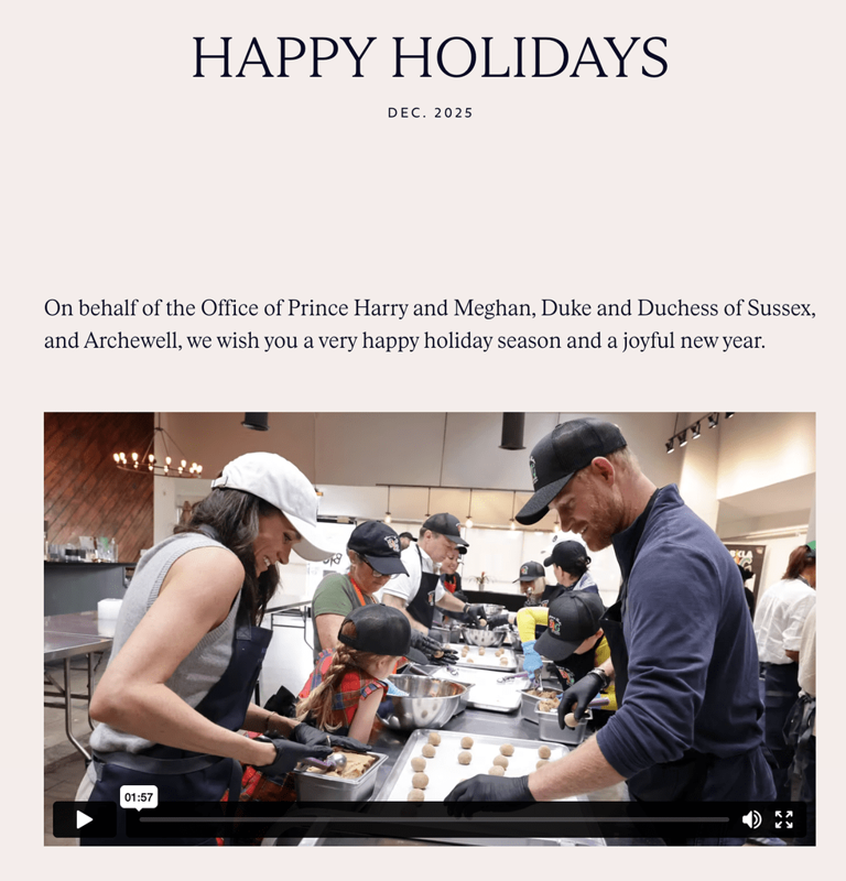 Meghan and Harry release their new Christmas card within minutes of ...