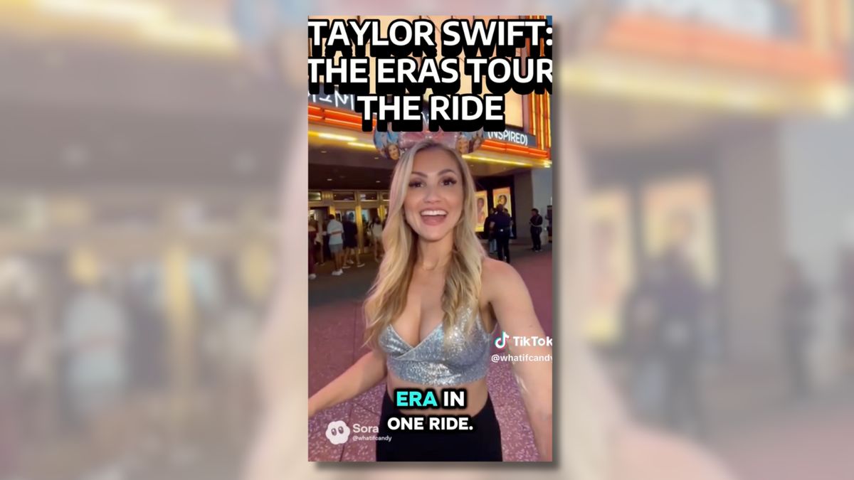 Does a video show Taylor Swift 'Eras' ride at Disney World?