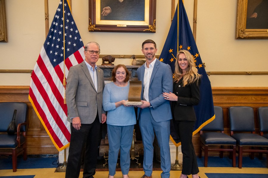 Braun presents 2025 Sachem Award to family of Forrest Lucas