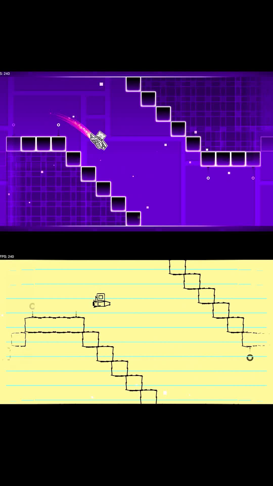 Back on track vs. paint on track #geometrydash #shorts