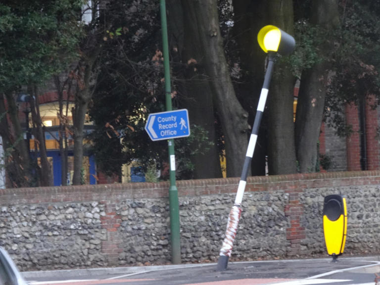 Damaged crossing beacons on Chichester’s Dutch-style roundabout to be ...