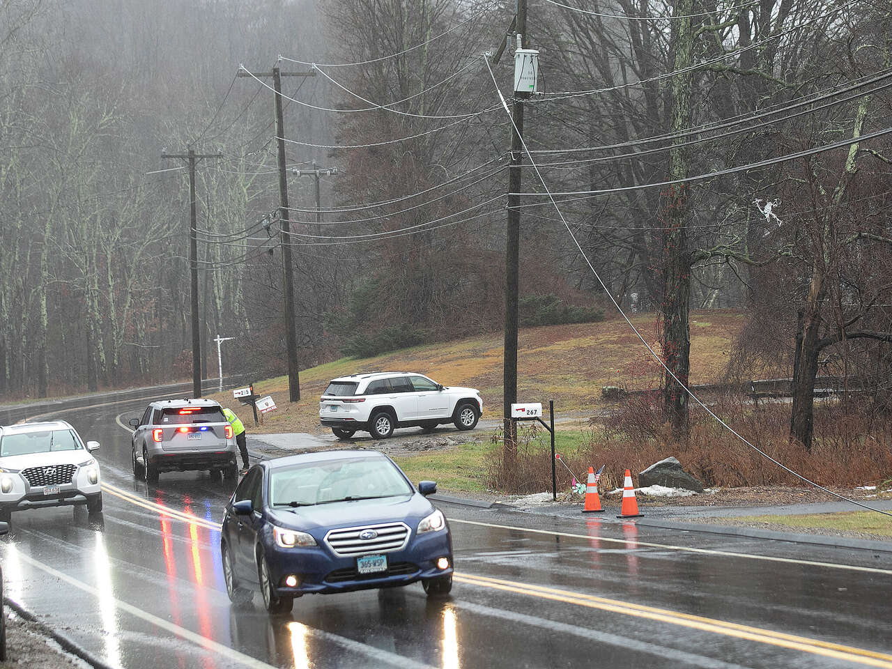Route 4 in Harwinton closed amid Friday storm after fallen tree takes ...
