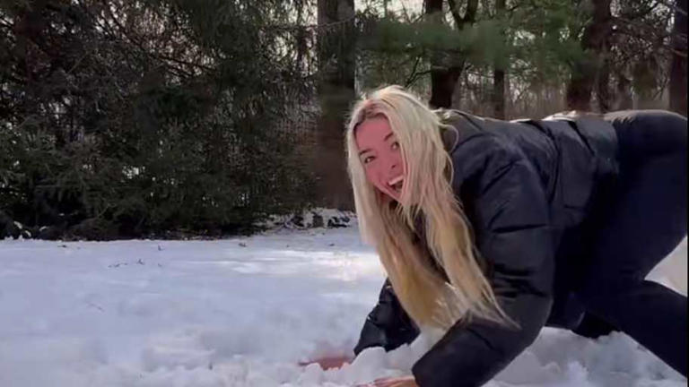 Ex-LSU gymnast Livvy Dunne pulls off insane move in snow despite giant ...
