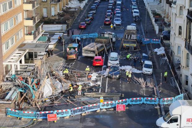 Major operation underway to clear collapsed scaffolding
