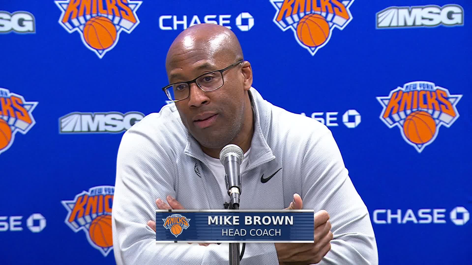 NYK 114, IND 113: Knicks coach Mike Brown postgame media availability