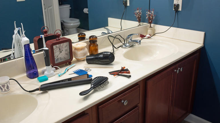 Say goodbye to cluttered bathroom counters with a Dollar Tree storage ...