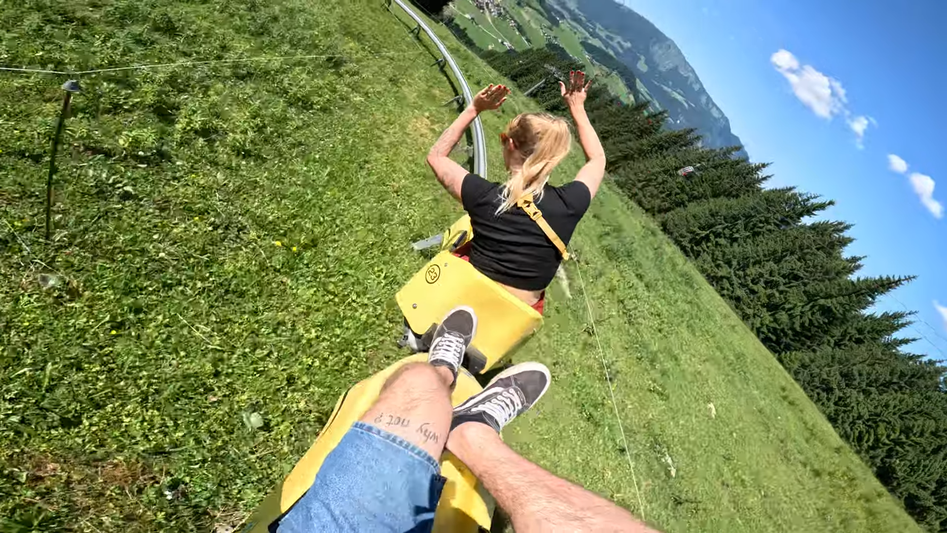 This alpine coaster was a bit too fast