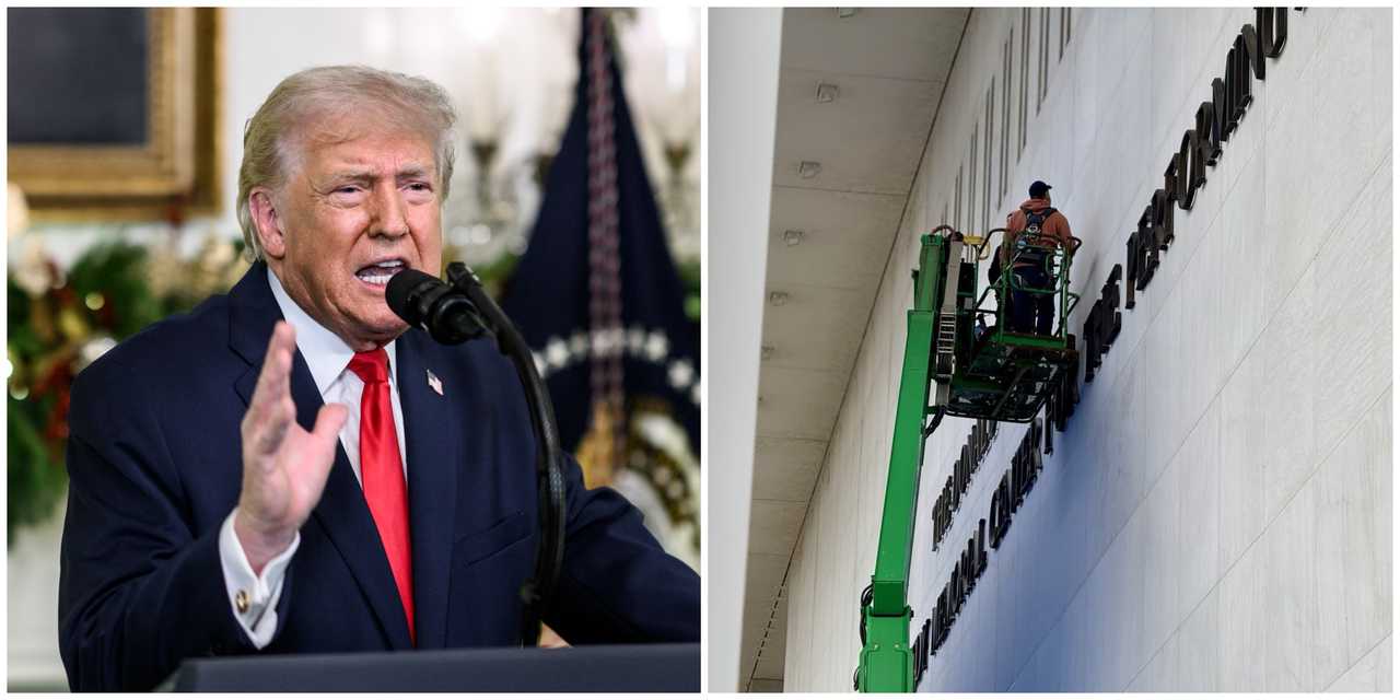Trump's name added to Kennedy Center sign amid JFK family outrage
