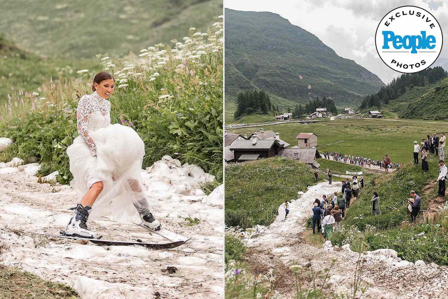 Bride and groom bring snow to summer wedding for 'unforgettable' ski ...