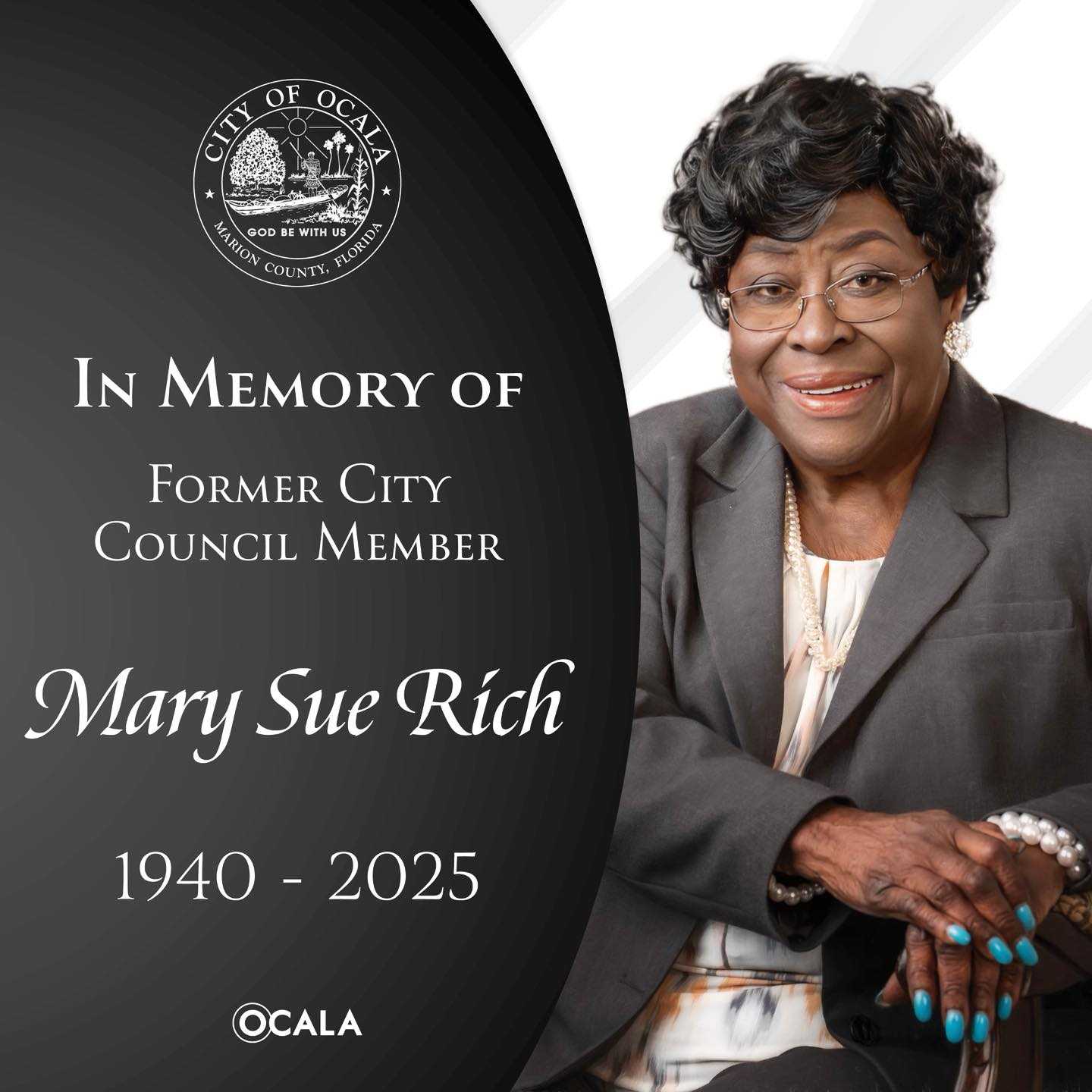 Mary Sue Rich, trailblazing first Black woman on Ocala City Council ...