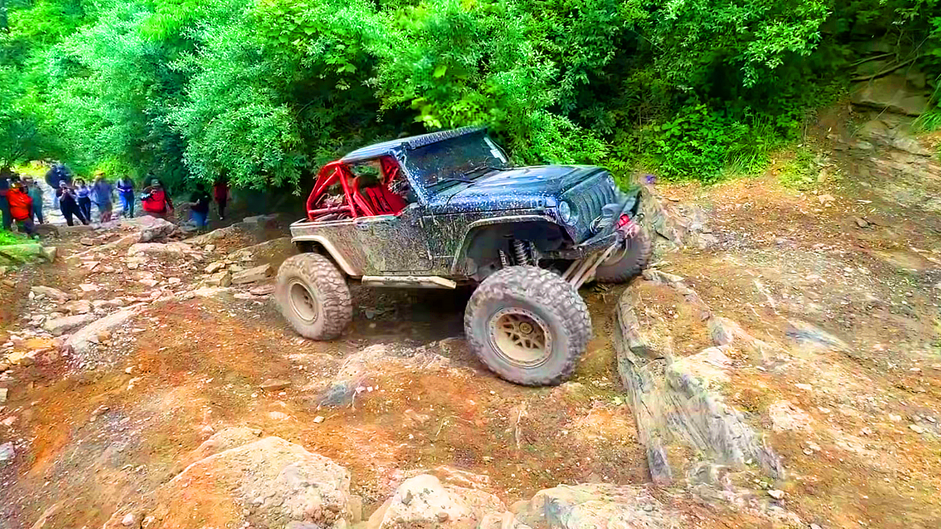 Windrock off-roading near disaster: Jeep fire