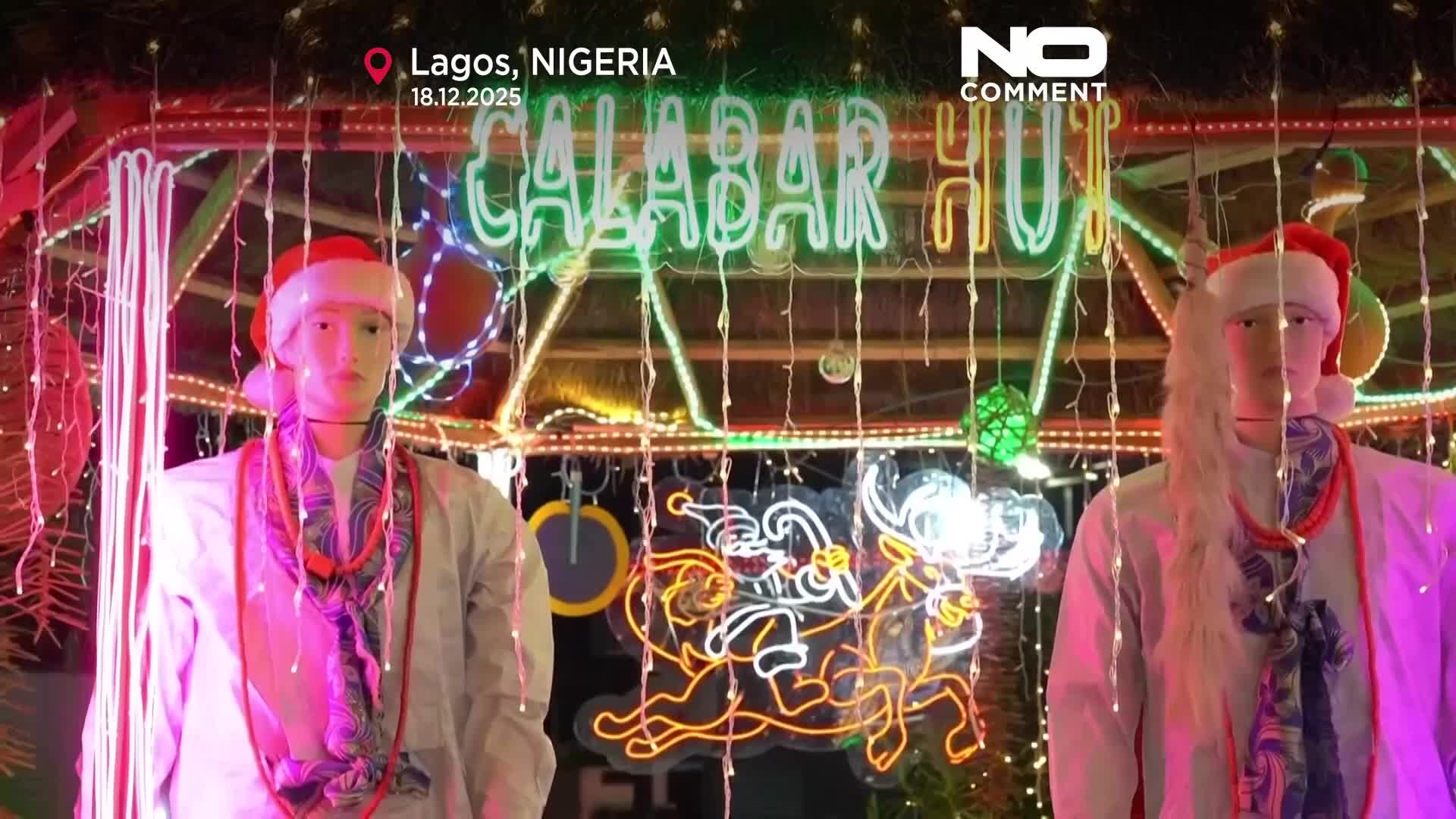 Christmas lights attract Lagos residents despite violence and rising costs