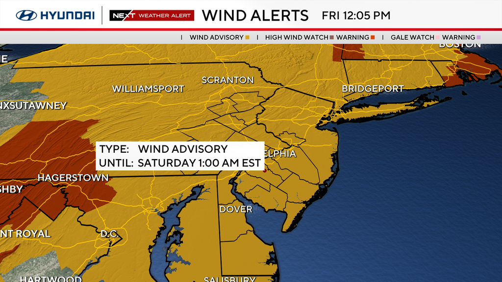 Scattered showers, strong wind gusts in Philadelphia region Friday ...
