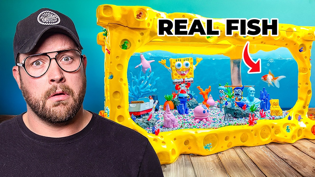 This guy built a Sponge Bob Table for Real Fish