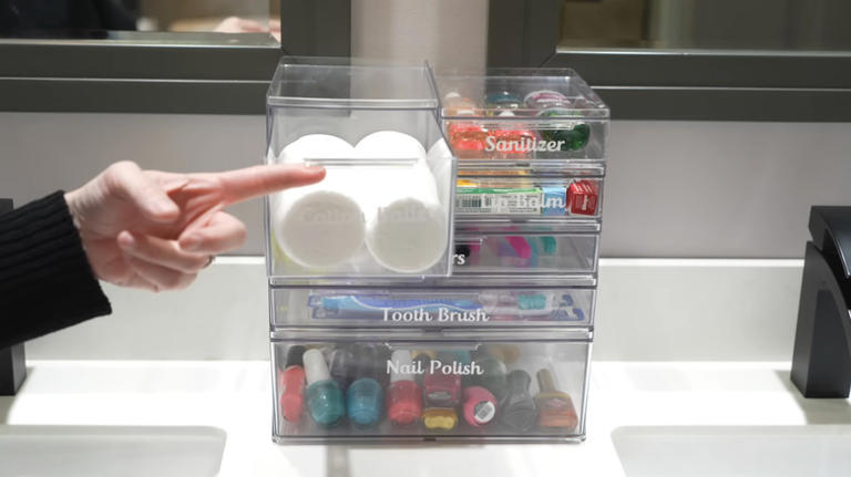 Say goodbye to cluttered bathroom counters with a Dollar Tree storage ...
