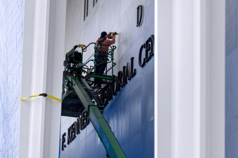 Kennedy Center adds Trump’s name to building, despite legal concerns