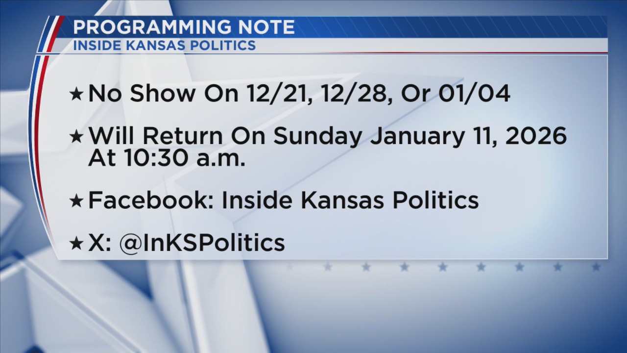 Inside Kansas politics programming note (12/19/2025)