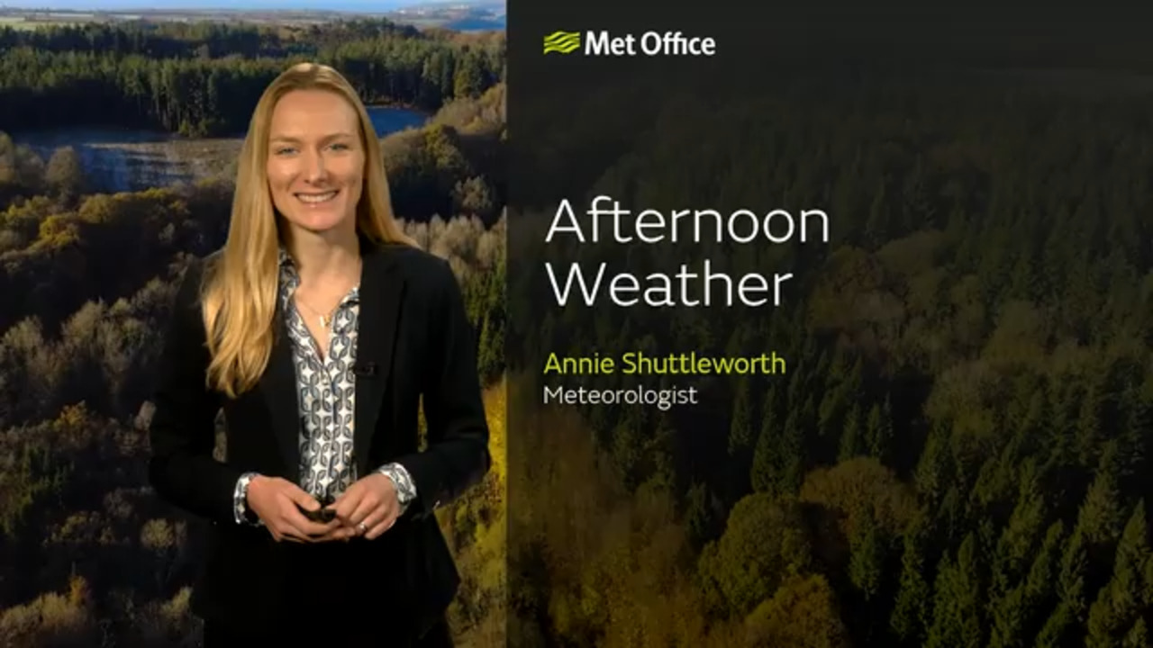 Met Office Friday afternoon weather forecast 21/11/2025