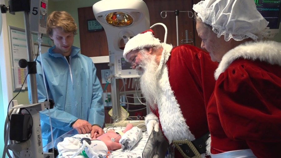 Santa brings cheer to NICU infants spending holidays in the hospital