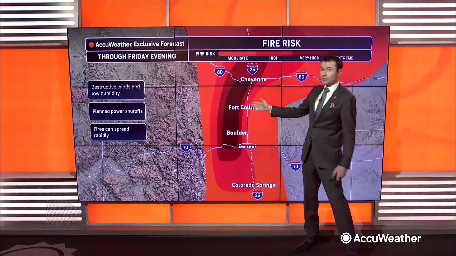 Fierce winds cause damage and fire danger throughout the West