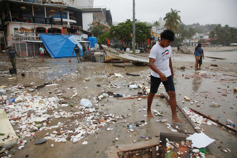 Hurricane Erick: Cleanup begins after powerful storm hits Mexican coast