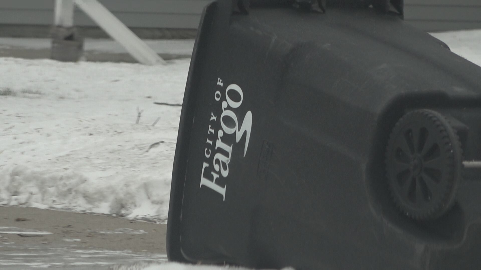 Fargo residents search for missing garbage cans after blizzard