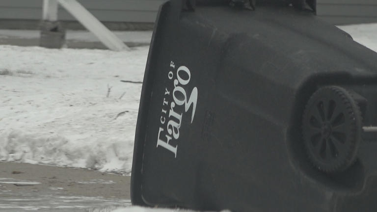Fargo residents search for missing garbage cans after blizzard