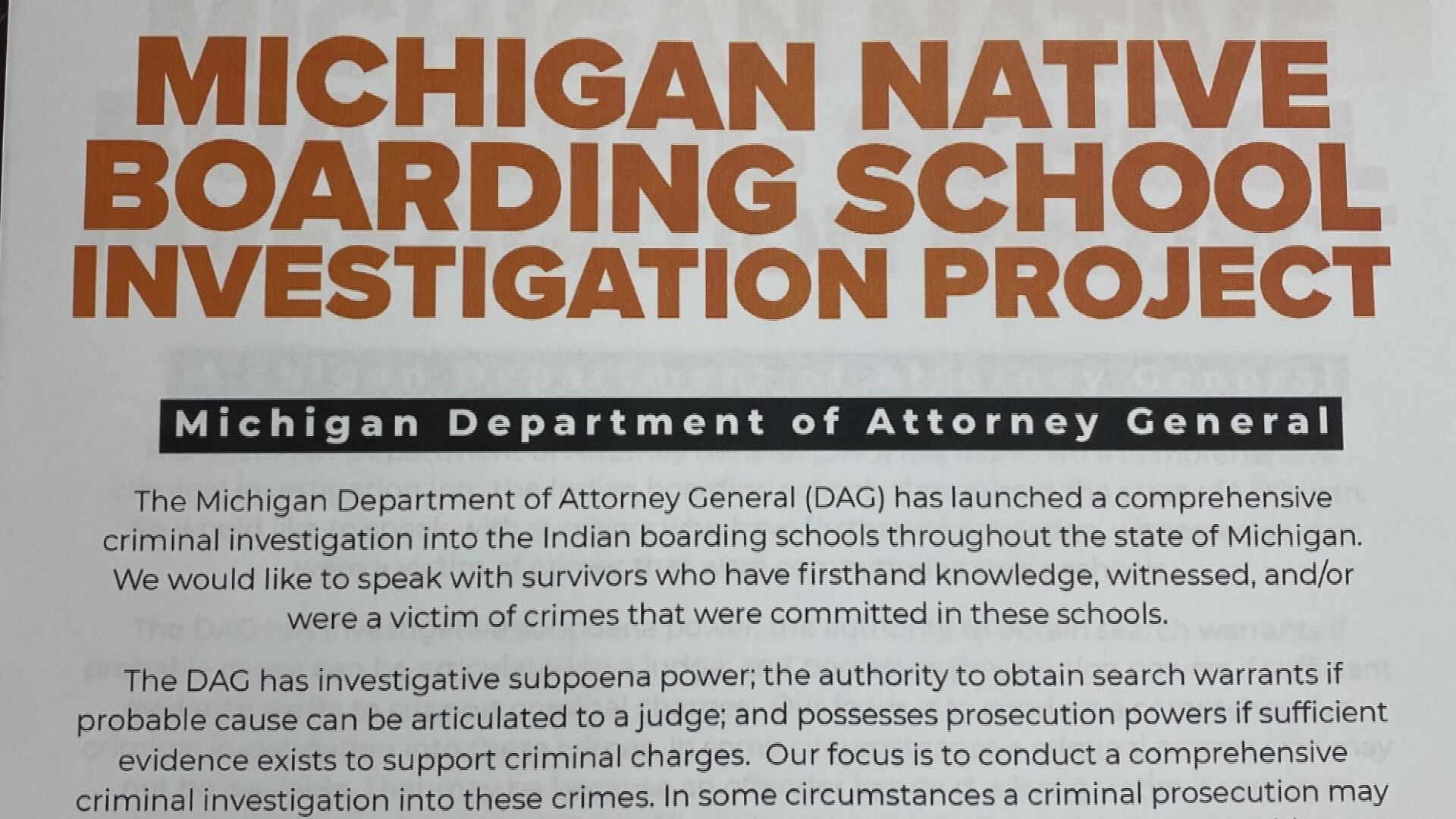 Criminal investigation into Native boarding schools