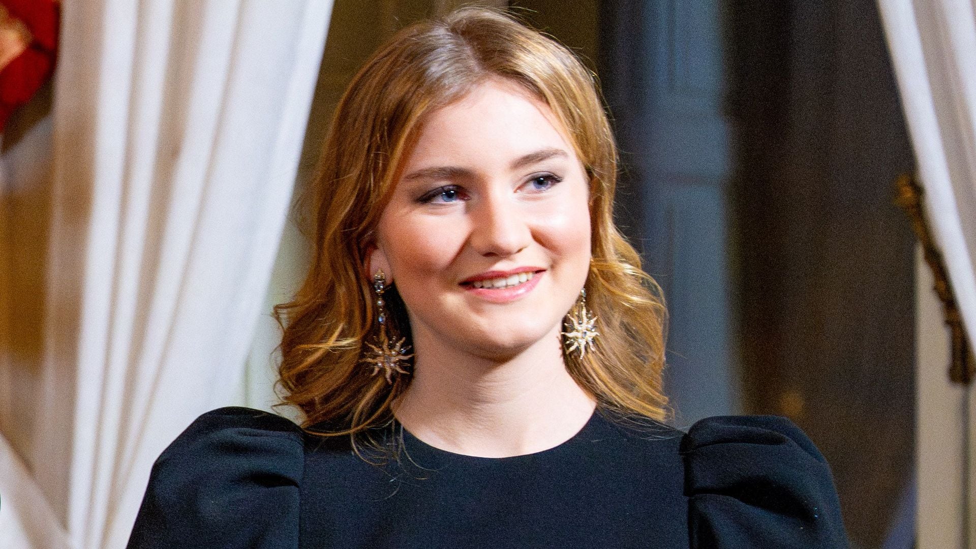 Princess Elisabeth of Belgium dazzles in sparkling festive dress with ...