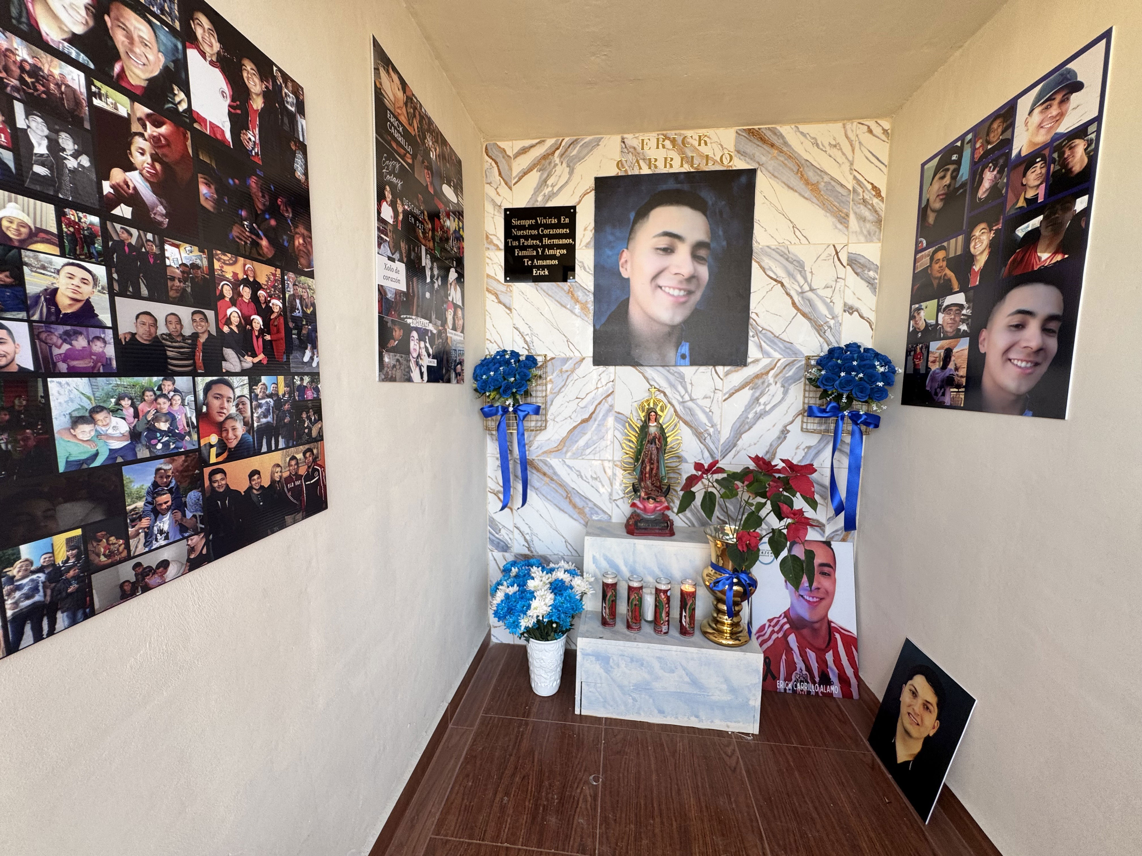 Colocan capilla en memoria de Erick Carillo en la Vía Rápida Alamar