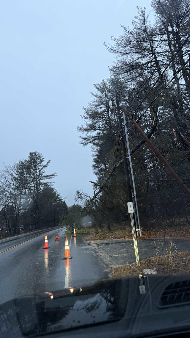 Tens of thousands lose power as strong winds lash Maine with heavy rain