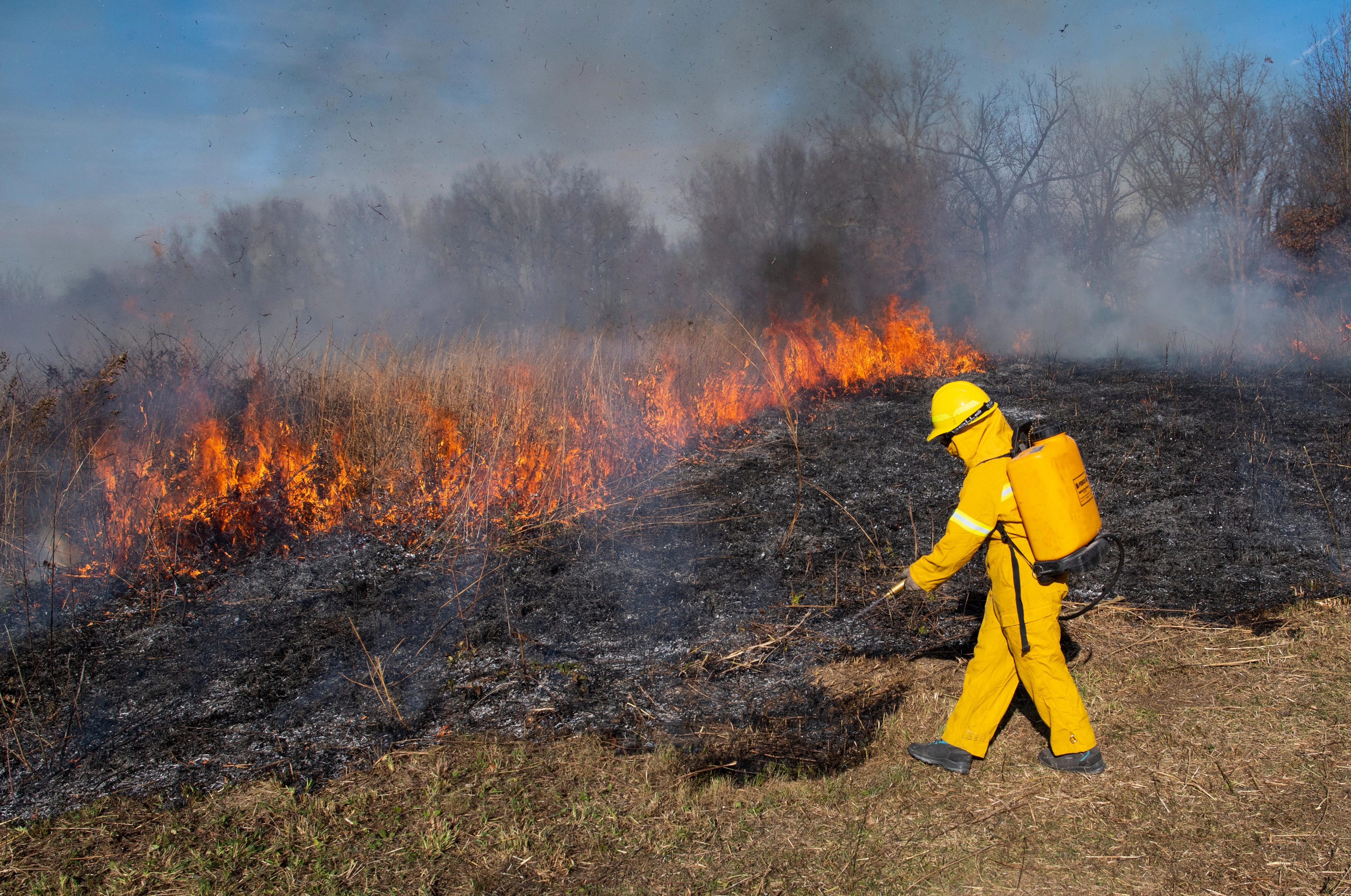 Prescribed burn protects prairie at Howell Wetlands