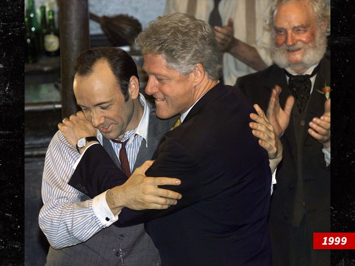 Epstein file pic shows Kevin Spacey chopping it up with Bill Clinton