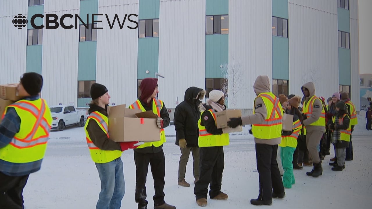 Yellowknife's St. Patrick High School hosts annual human chain food drive