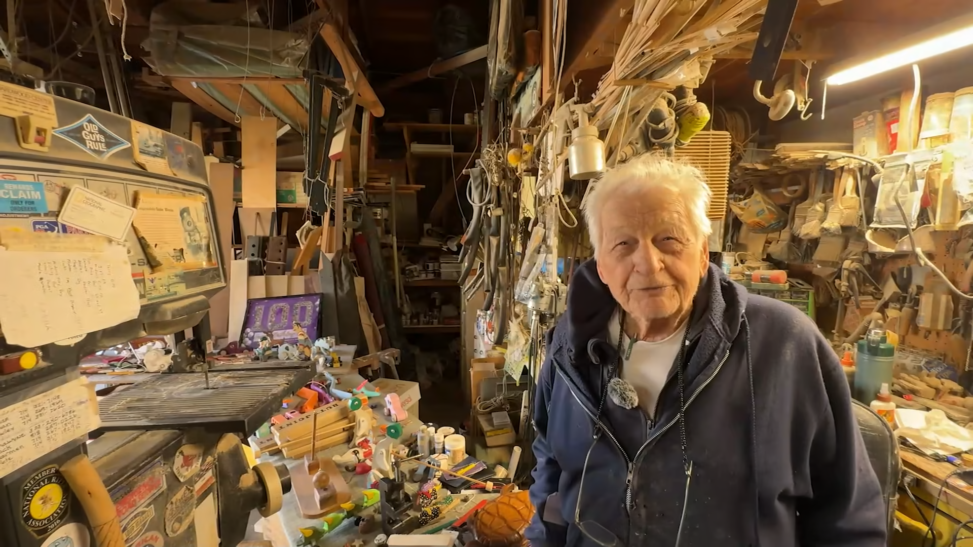 100-year-old toymaker crafts wood toys from garage workshop in Garden Grove