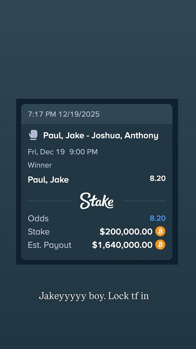 'Cursed' Drake bets $200,000 on Jake Paul to beat Anthony Joshua - with ...