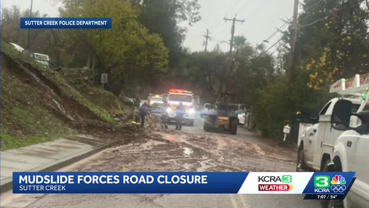 Mudslide closes road near Amador High School, police say