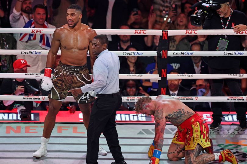Anthony Joshua brutally knocks out Jake Paul as referee fumes at ...