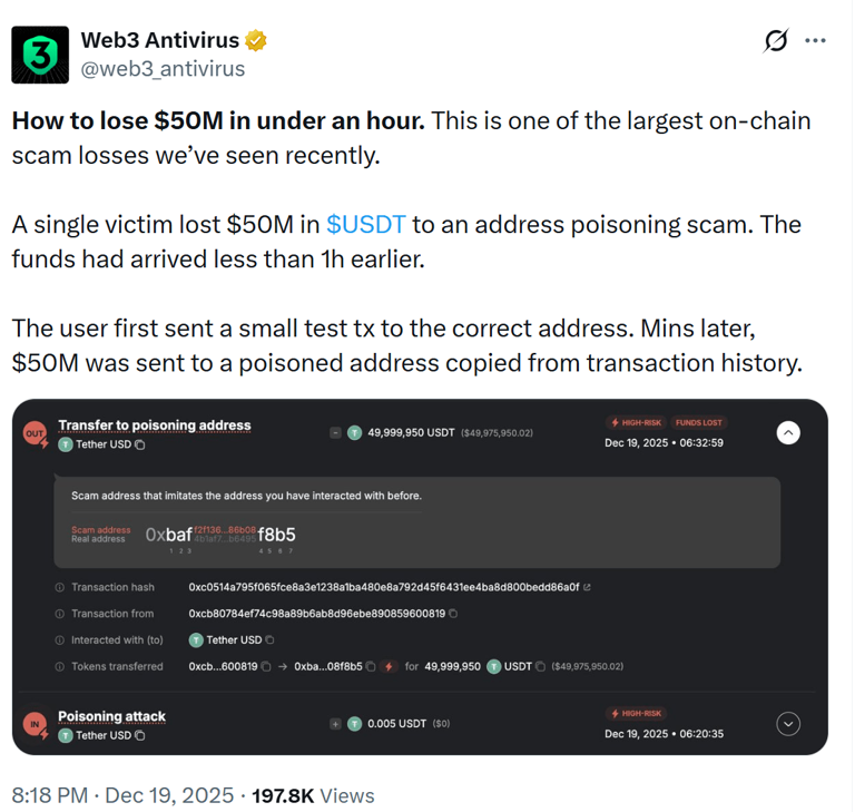 How a single copy-paste mistake cost a user $50M in USDt