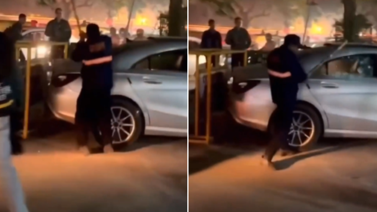 Mercedes attacked in Gurugram: Security guards smash luxury car after ...