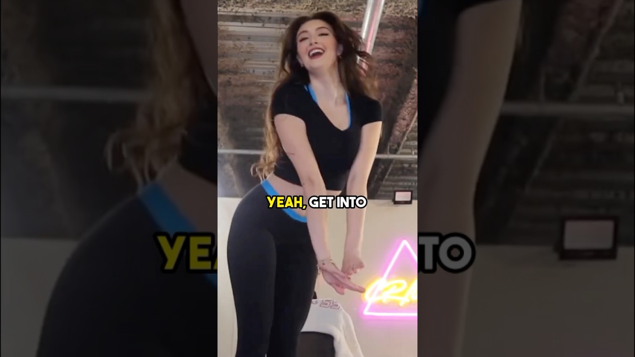 Model performs incredible 80s-style fitness workout routine