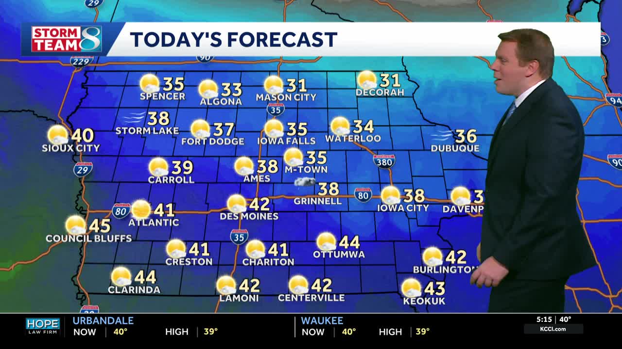 Iowa weather: Mild morning, a little warmer for Saturday