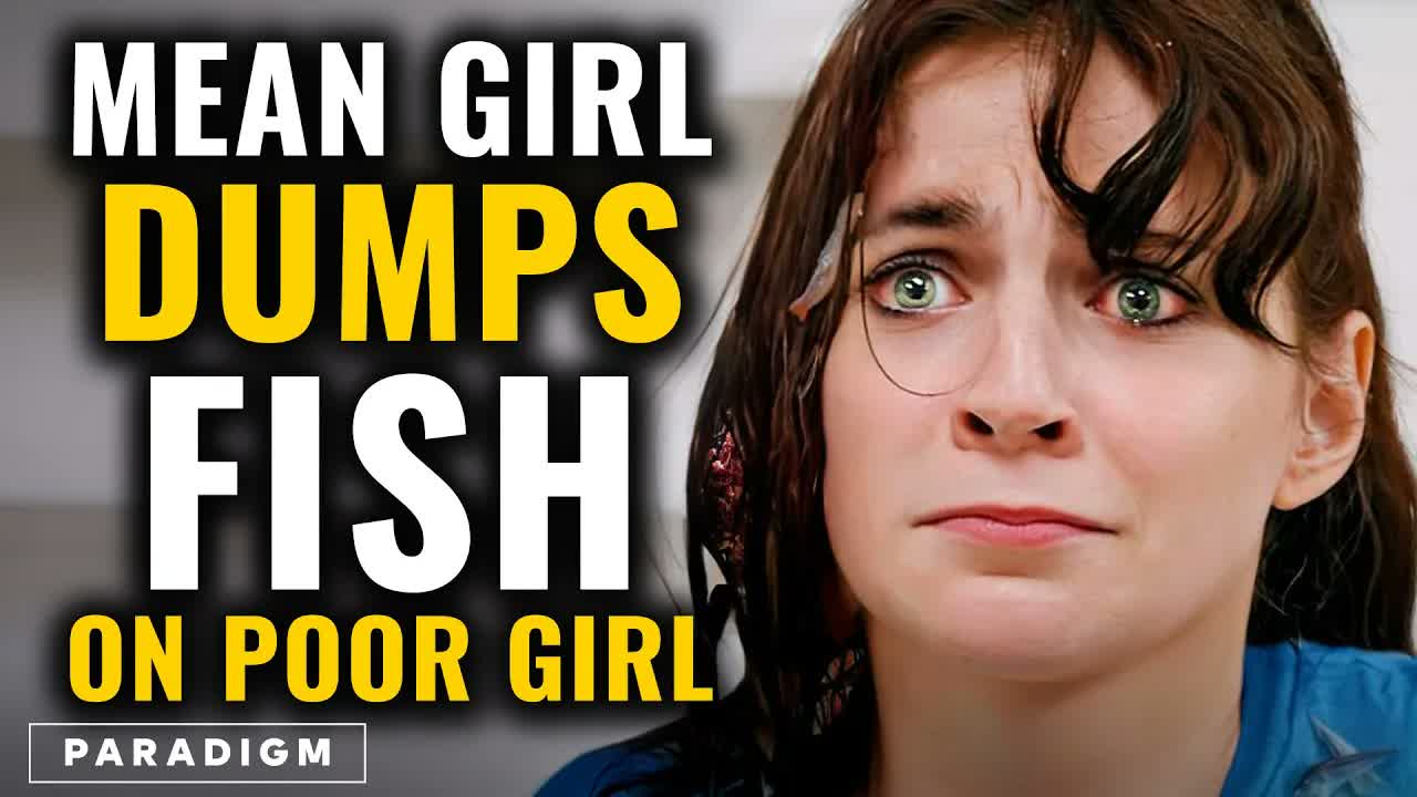 Mean girl dumps fish on the wrong poor girl