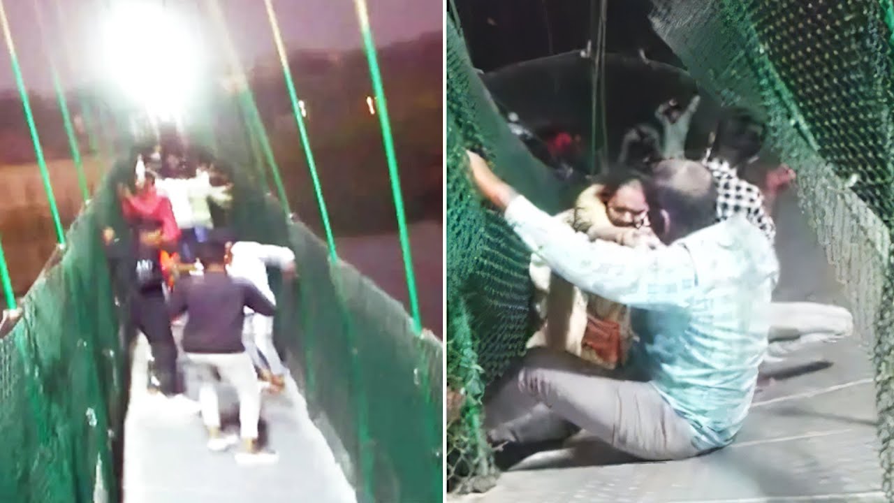 Watch bridge in India suddenly collapse