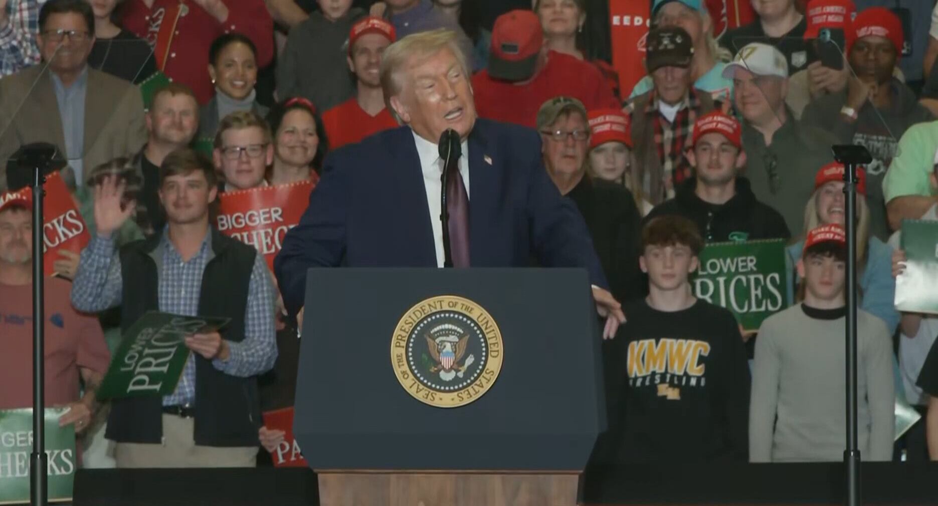 President Trump speaks at Michael Whatley rally in Rocky Mount as ...